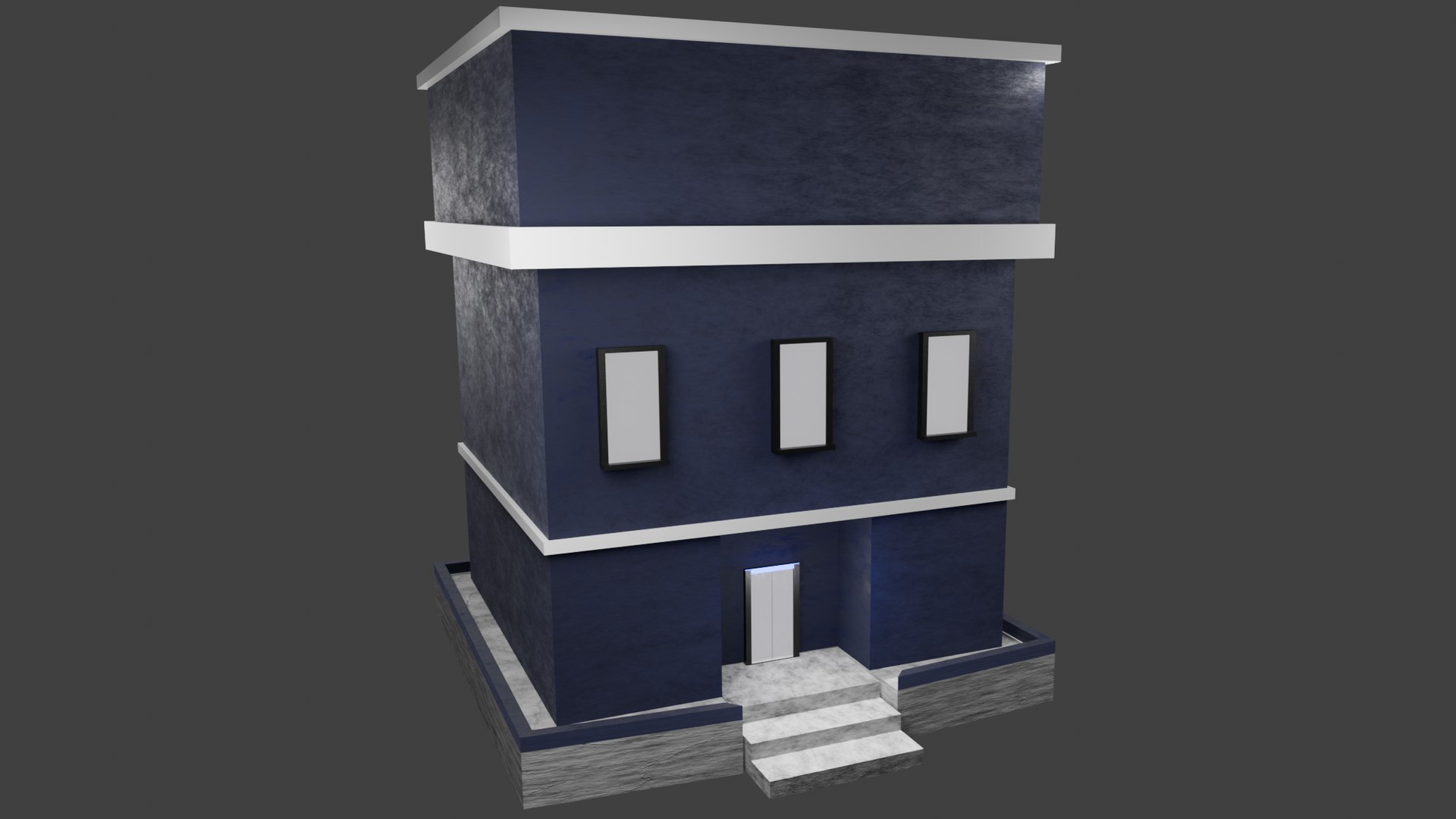 Mini Building Blue 3D Model - TurboSquid 2263423