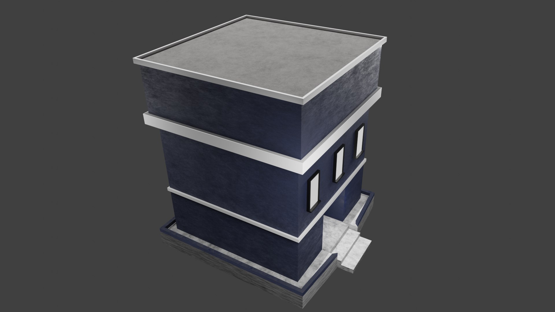 Mini Building Blue 3D Model - TurboSquid 2263423