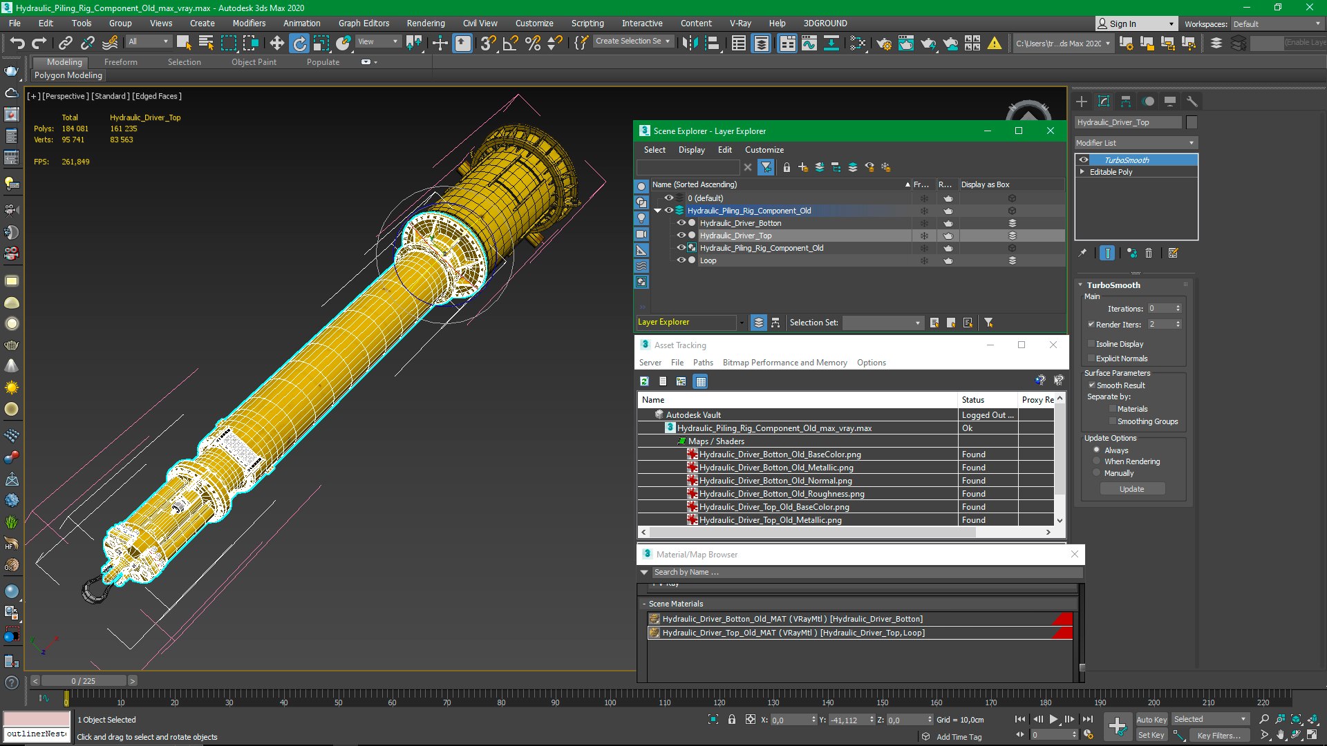 3D Hydraulic Piling Rig Component Old - TurboSquid 2342341
