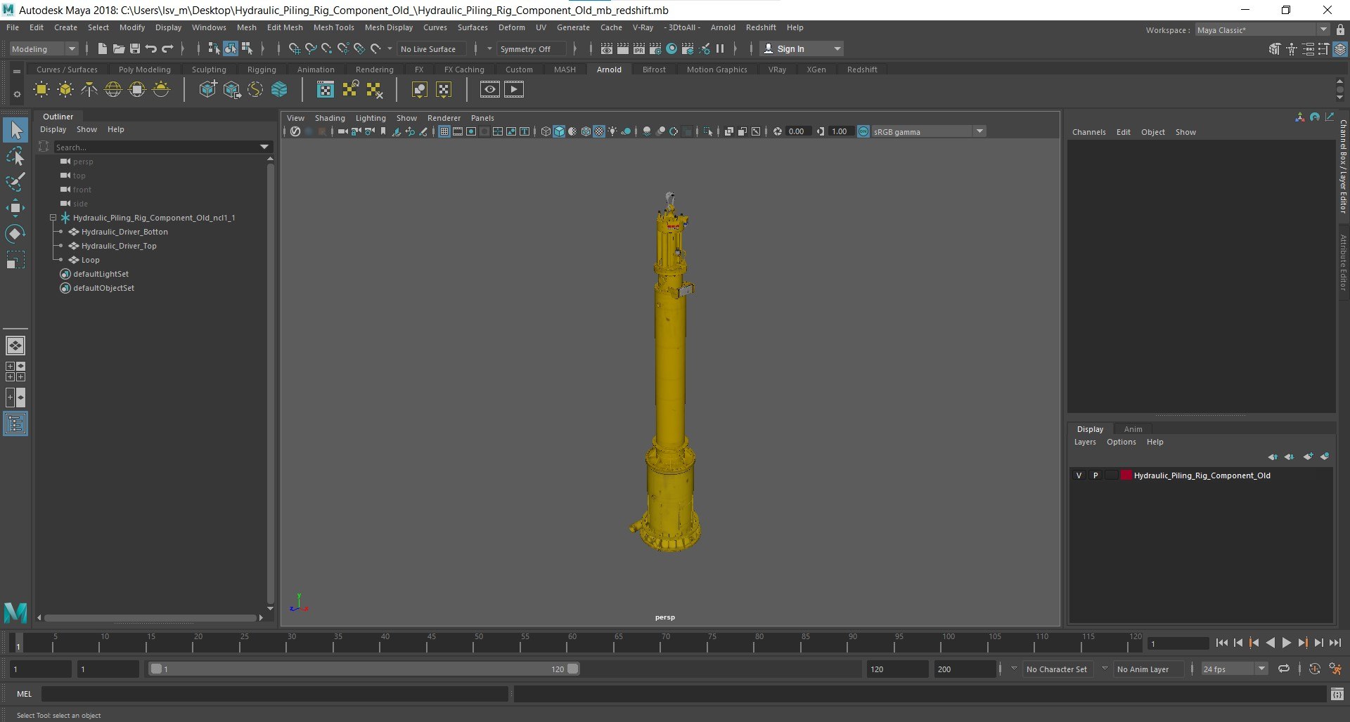 3D Hydraulic Piling Rig Component Old - TurboSquid 2342341