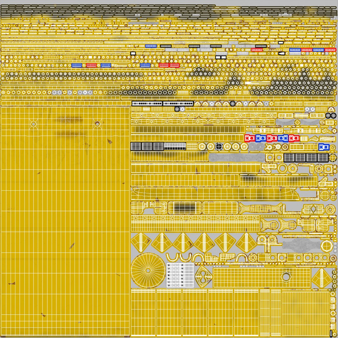 3D Hydraulic Piling Rig Component Old - TurboSquid 2342341