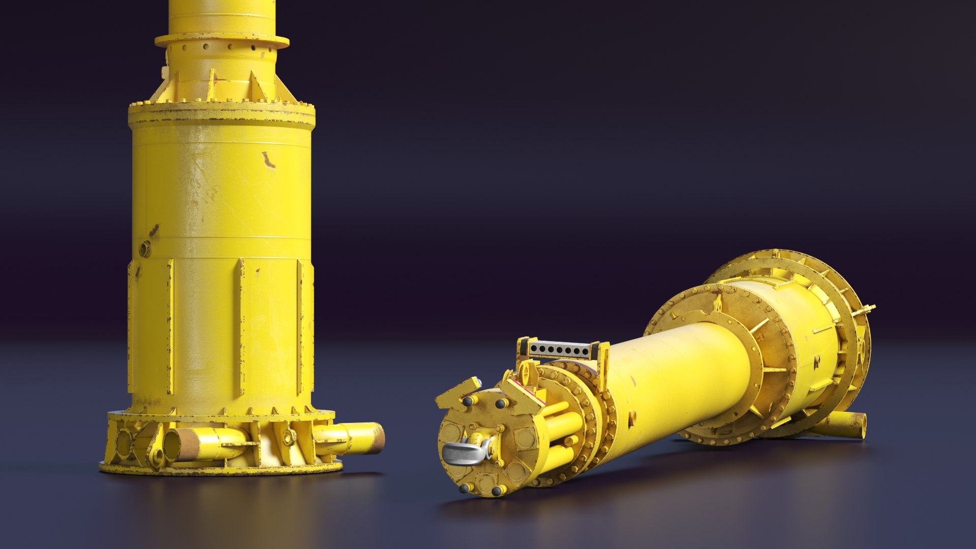 3D Hydraulic Piling Rig Component Old - TurboSquid 2342341