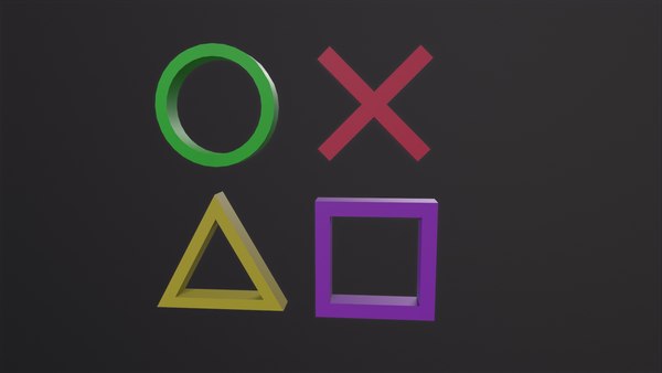 modelo 3d Símbolos de los botones de Playstation - TurboSquid 2138108