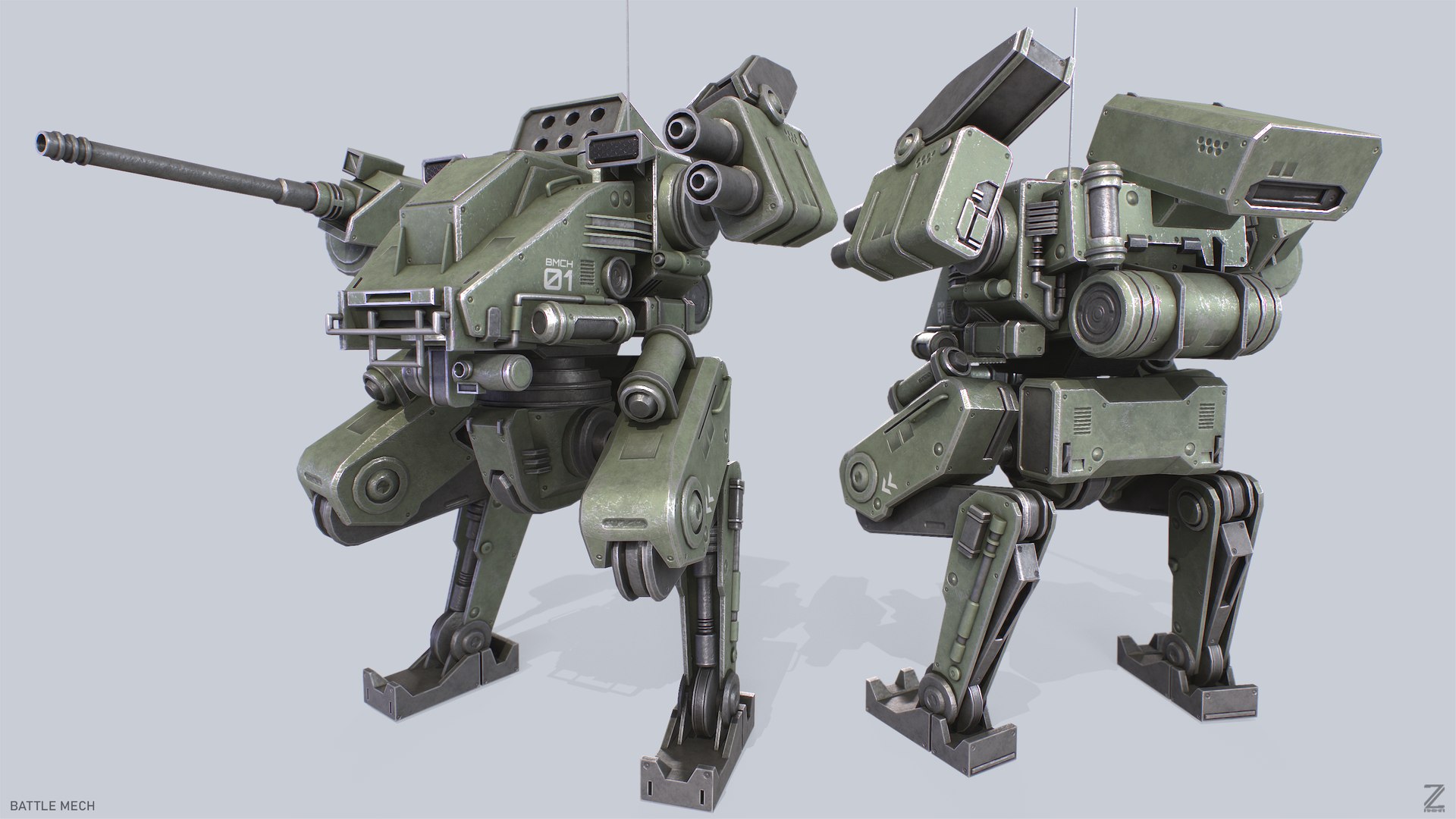 Battle Mech Model - TurboSquid 2418417