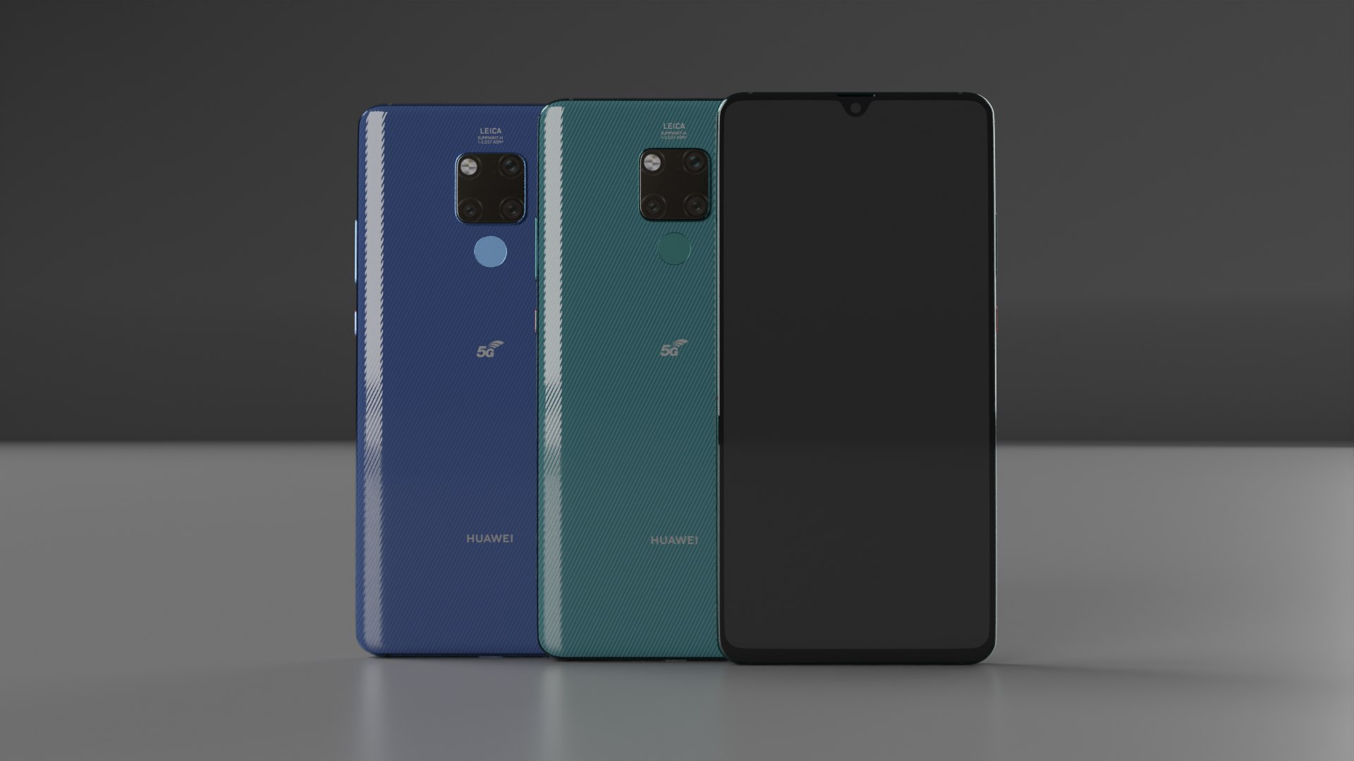 Huawei Mate 20 X 5G All Colors Smartphone model - TurboSquid 2073035