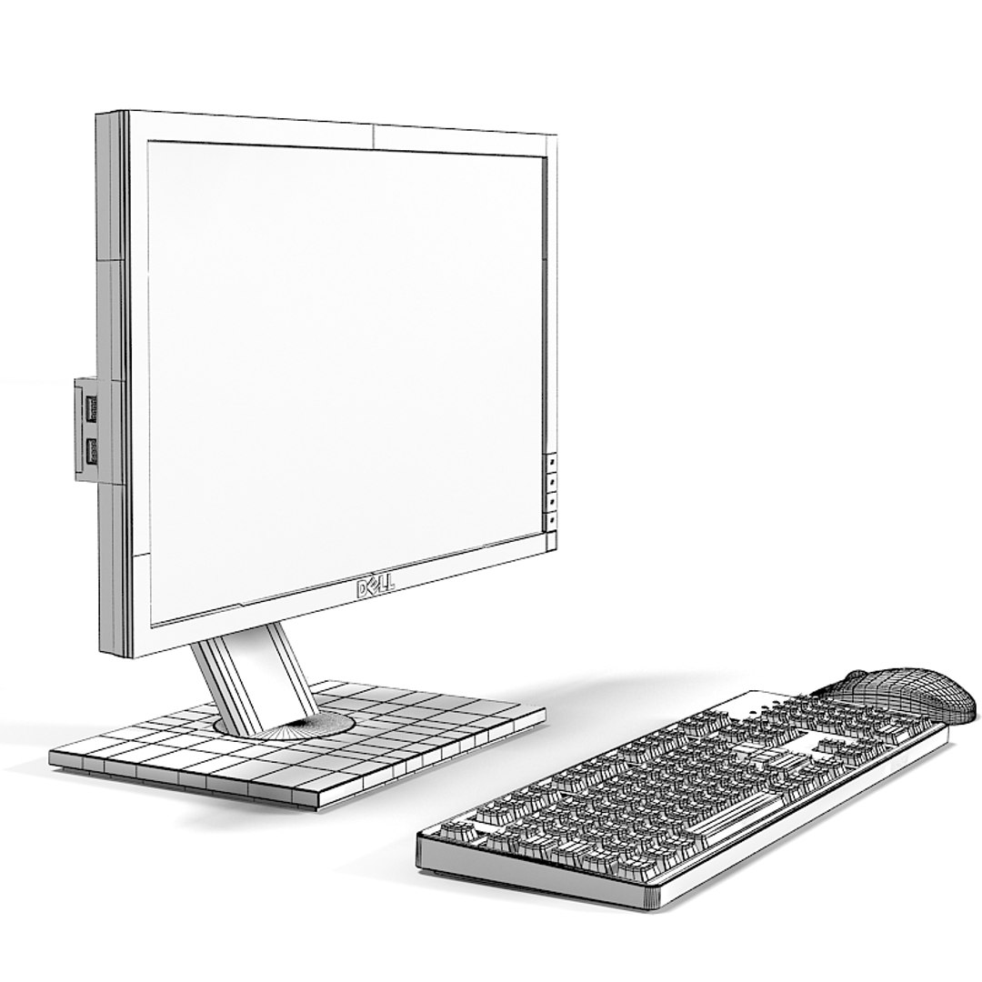 Dell Lcd Monitor Keyboard 3d Model