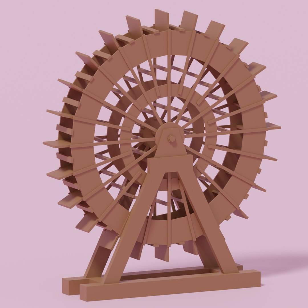 3D Cartoon Wooden Water Wheel - TurboSquid 2157598
