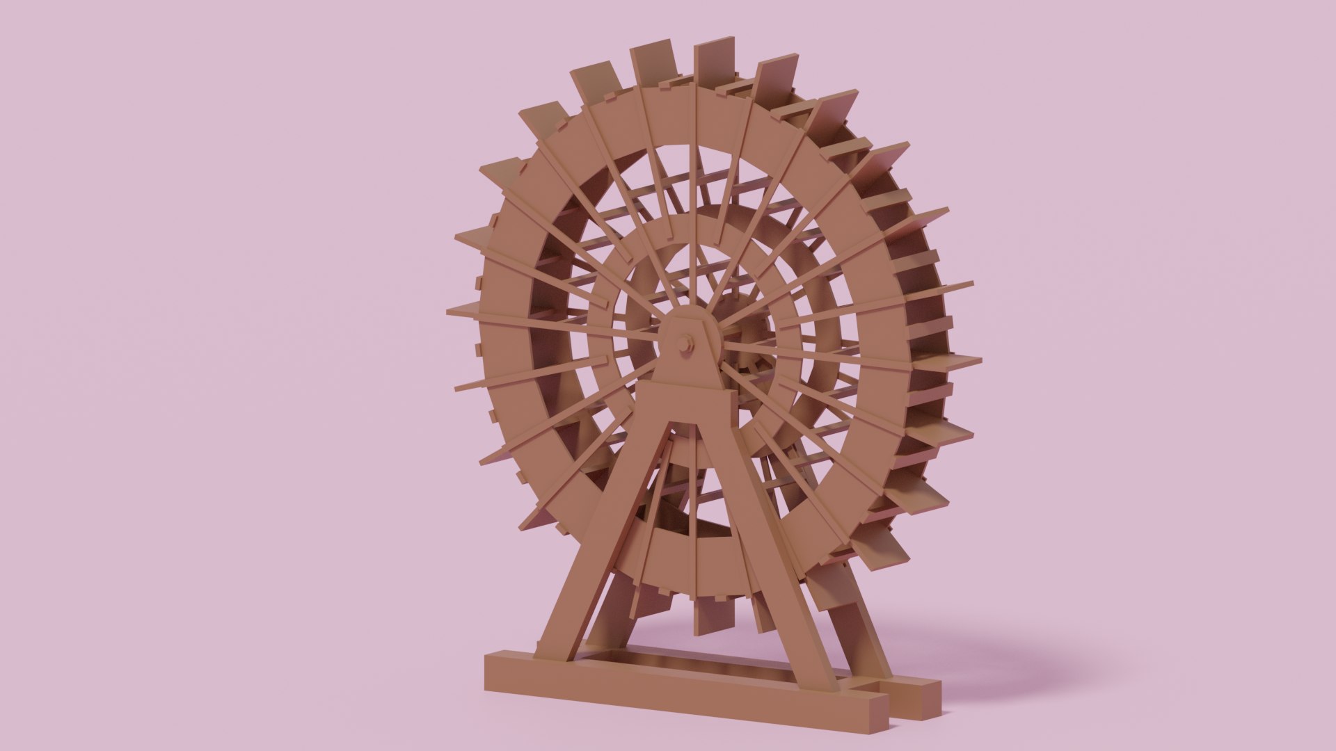 3D Cartoon Wooden Water Wheel - TurboSquid 2157598