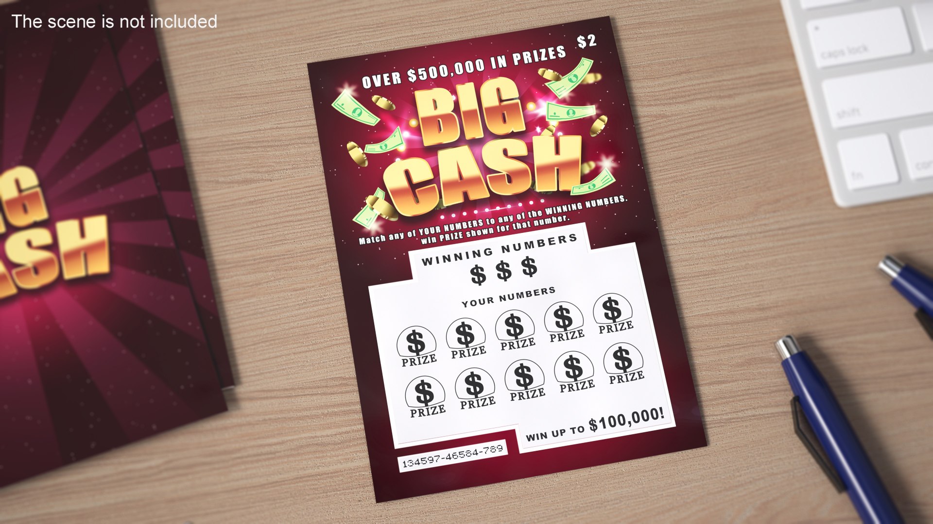 3D Big Cash Scratch Off Lottery Ticket model - TurboSquid 2115186