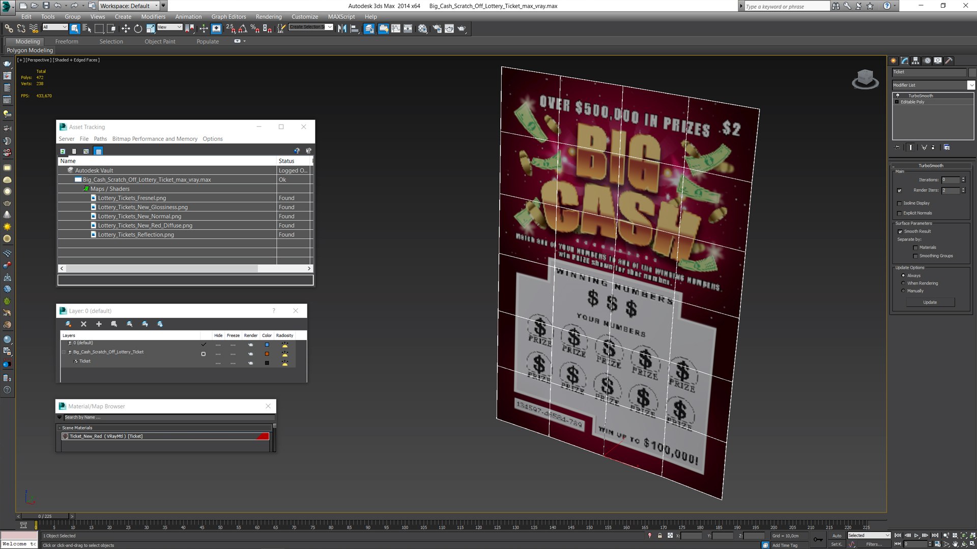 3D Big Cash Scratch Off Lottery Ticket model - TurboSquid 2115186