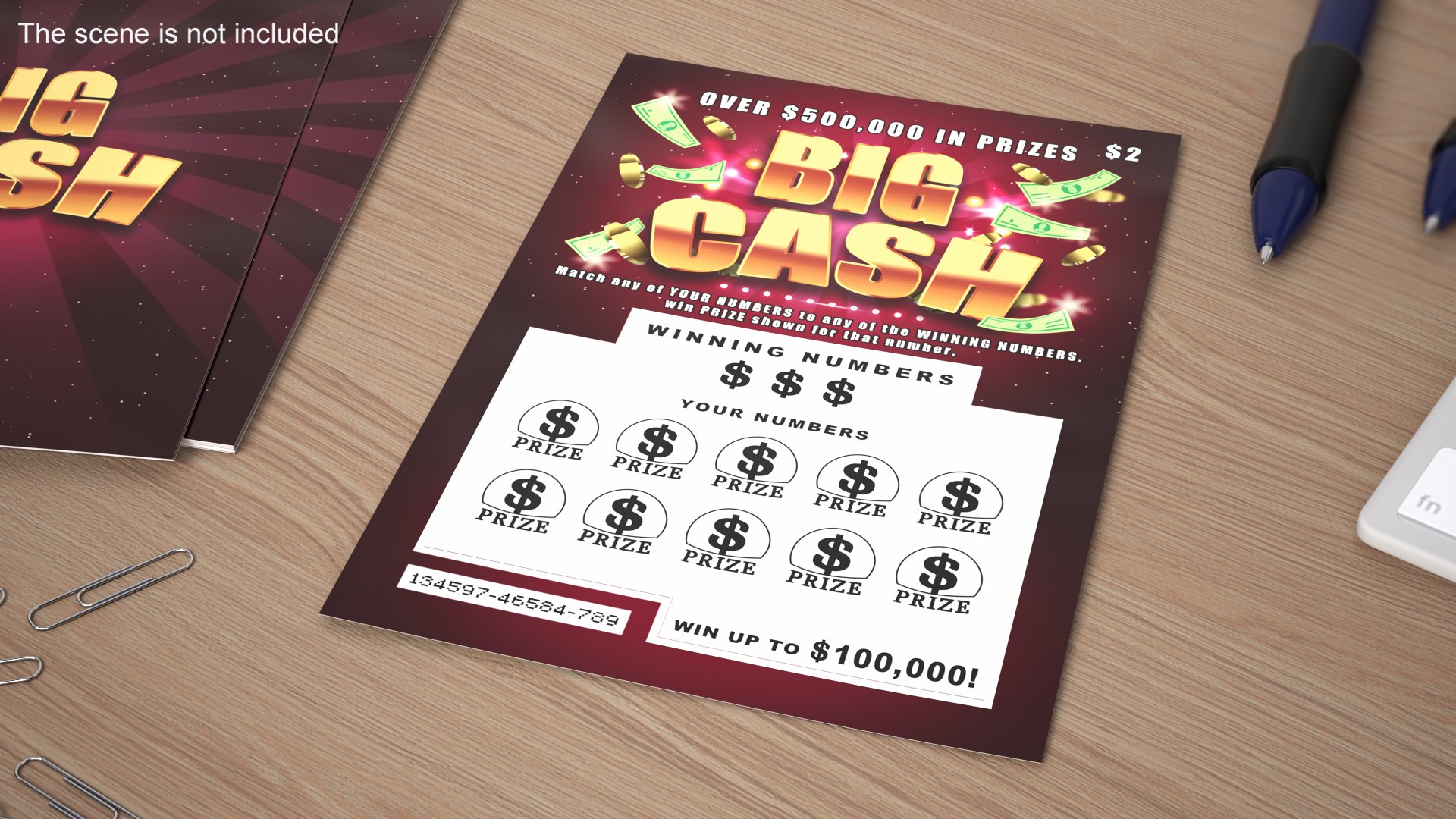 3D Big Cash Scratch Off Lottery Ticket model - TurboSquid 2115186