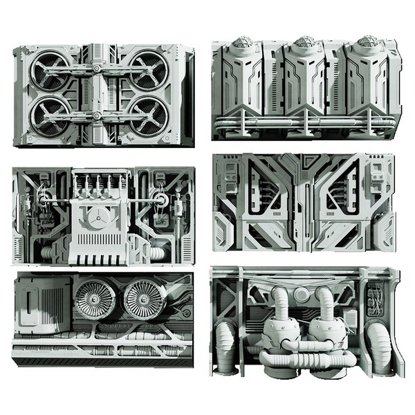 3D Sci-fi Architecture Panel Vol 01 model - TurboSquid 1907007