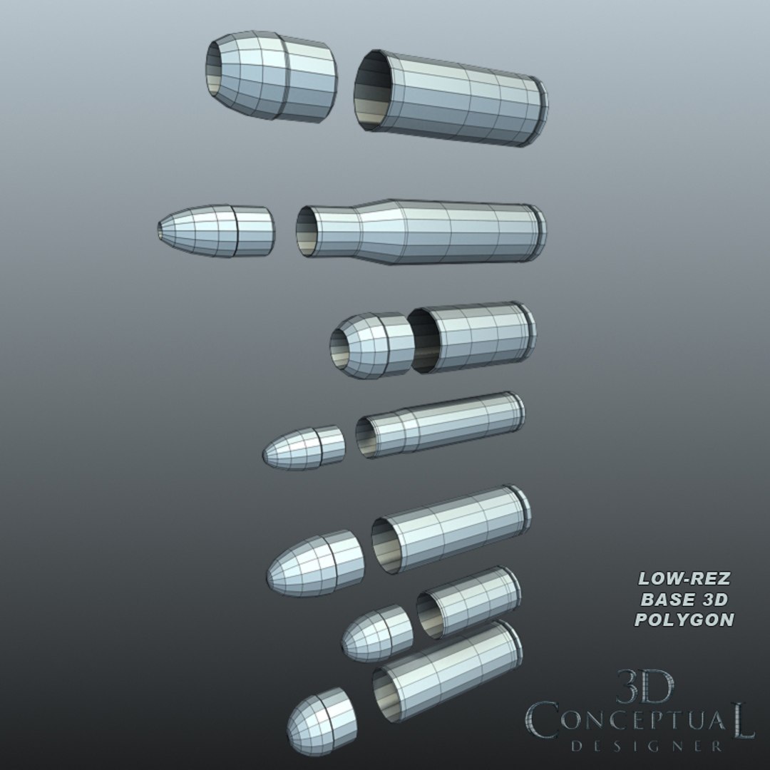 3d Set Bullets Model