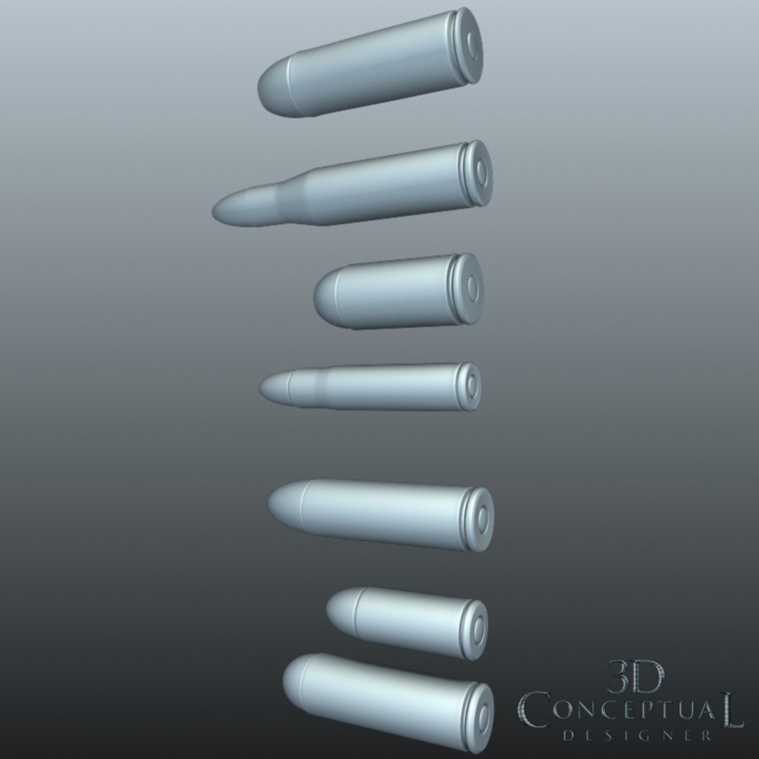 3d Set Bullets Model