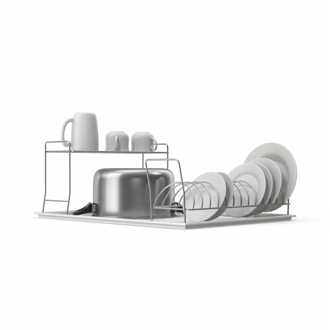 Dish Drainer Set Model - TurboSquid 2025681