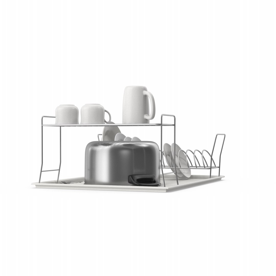 Dish Drainer Set Model - TurboSquid 2025681