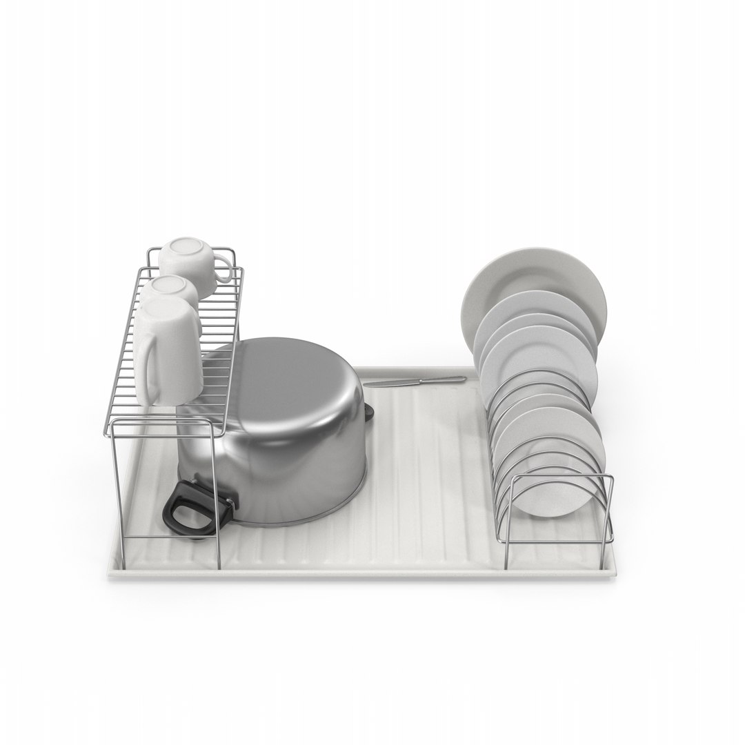 Dish Drainer Set Model - TurboSquid 2025681