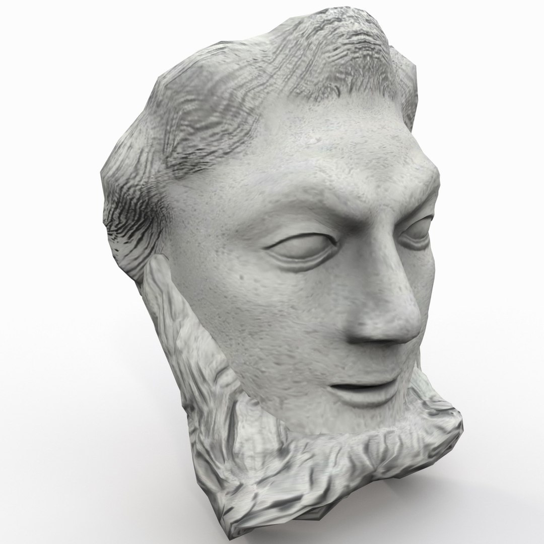Satyr Face Statue 3 3ds