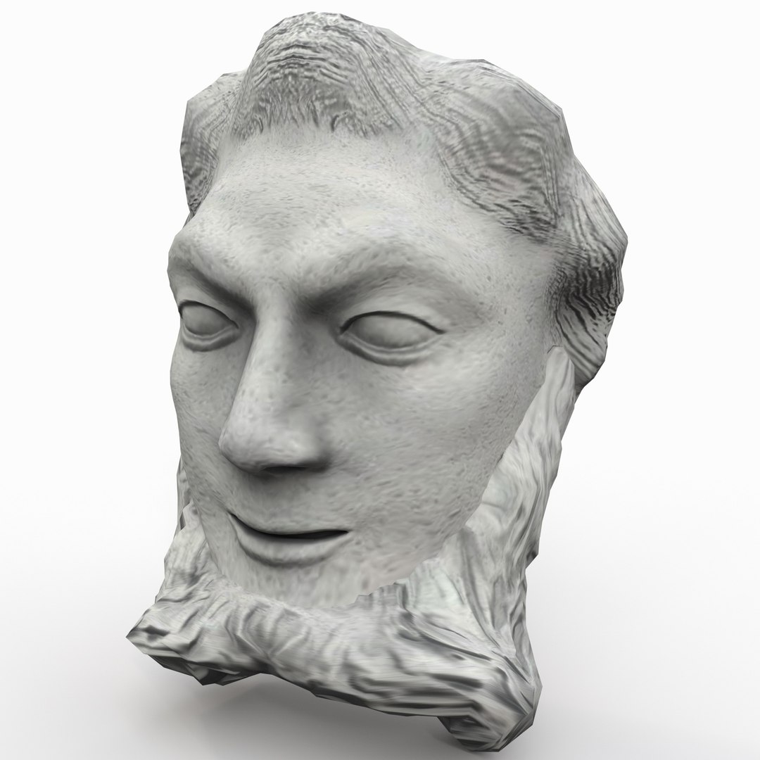 Satyr Face Statue 3 3ds