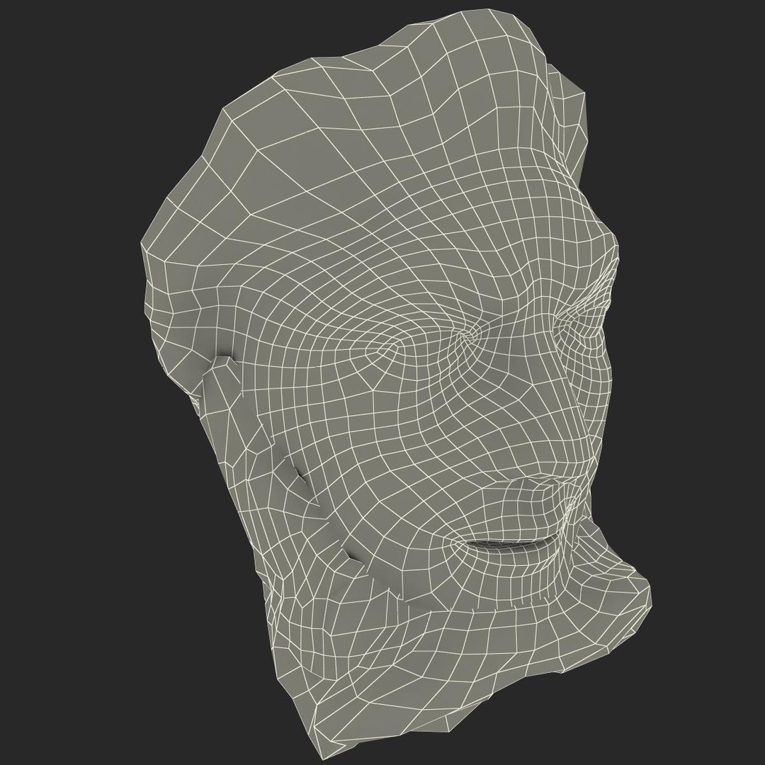 Satyr Face Statue 3 3ds