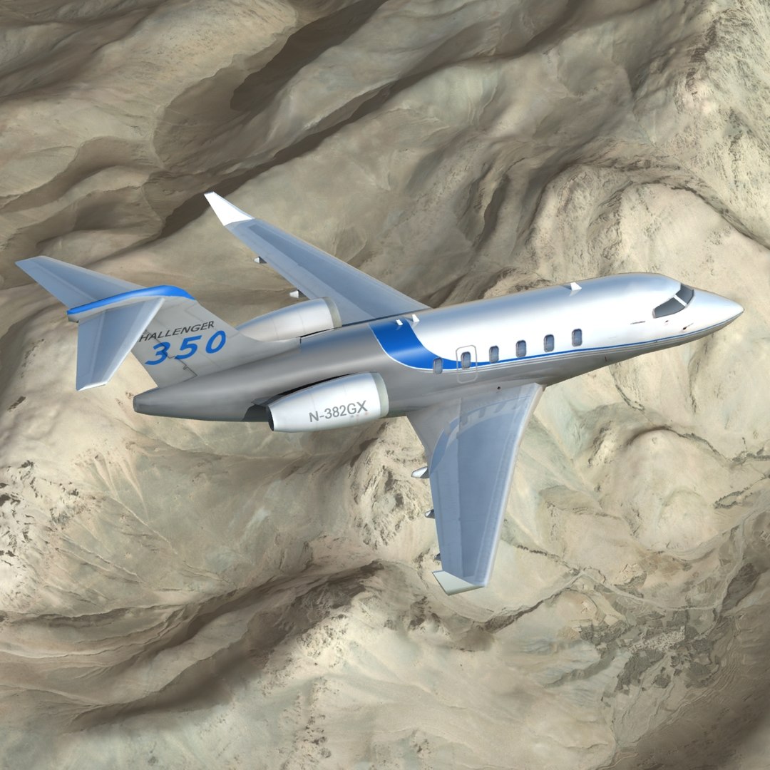 bombardier cl-350 business jet 3d model