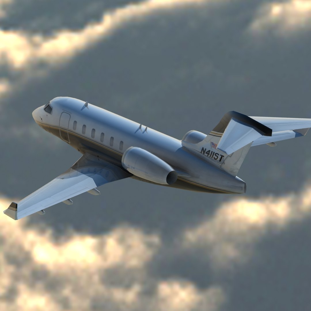 bombardier cl-350 business jet 3d model