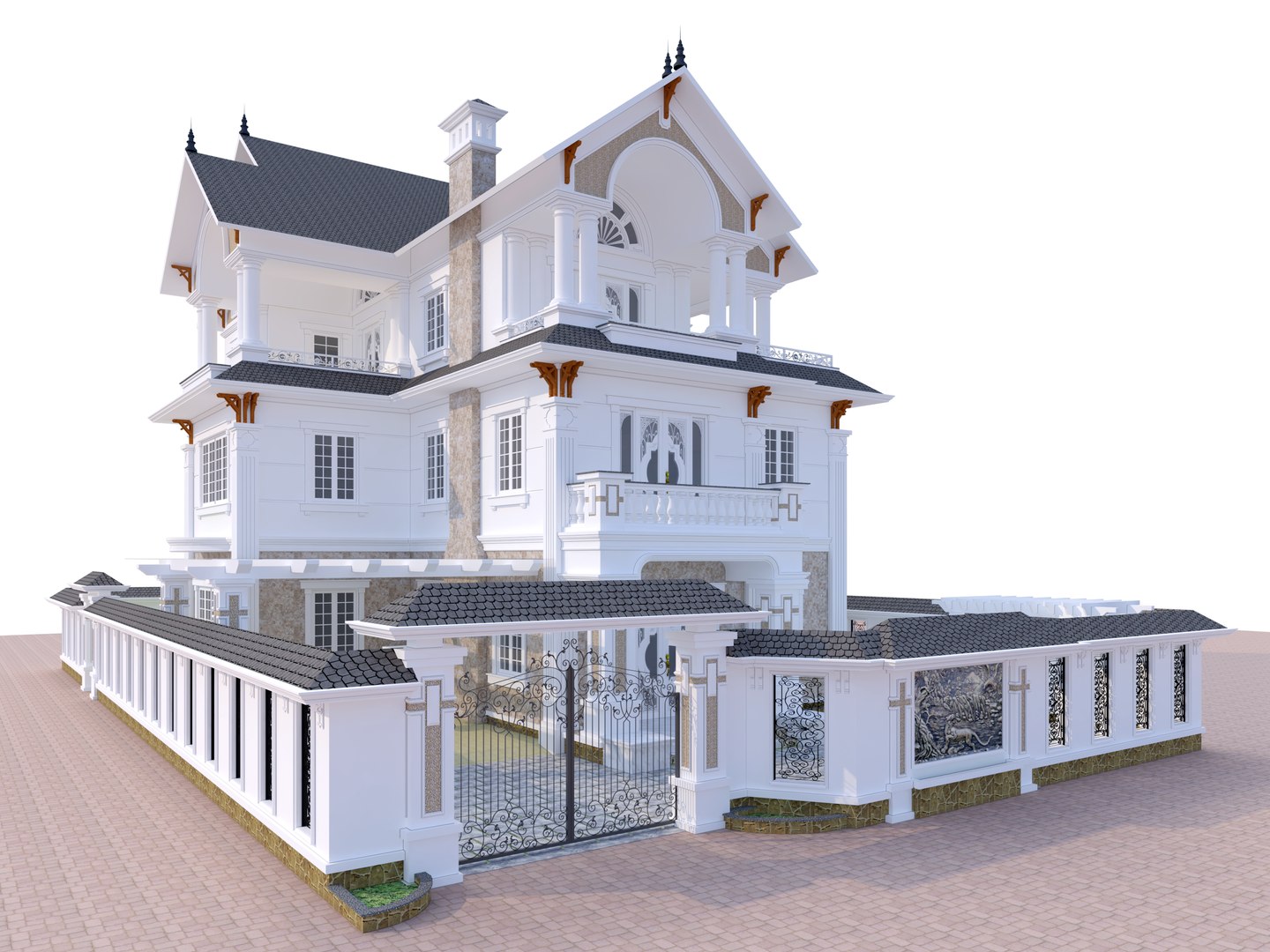 Neoclassical House 2 3D Model - TurboSquid 1838210