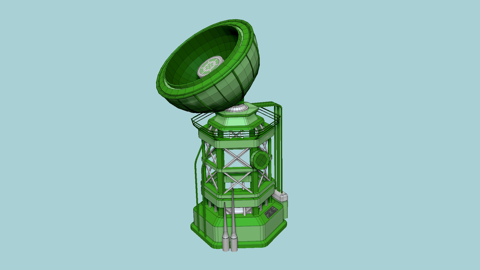 SciFi Antenna Tower A06 Green - Sci Fi Exterior Design 3D Model ...
