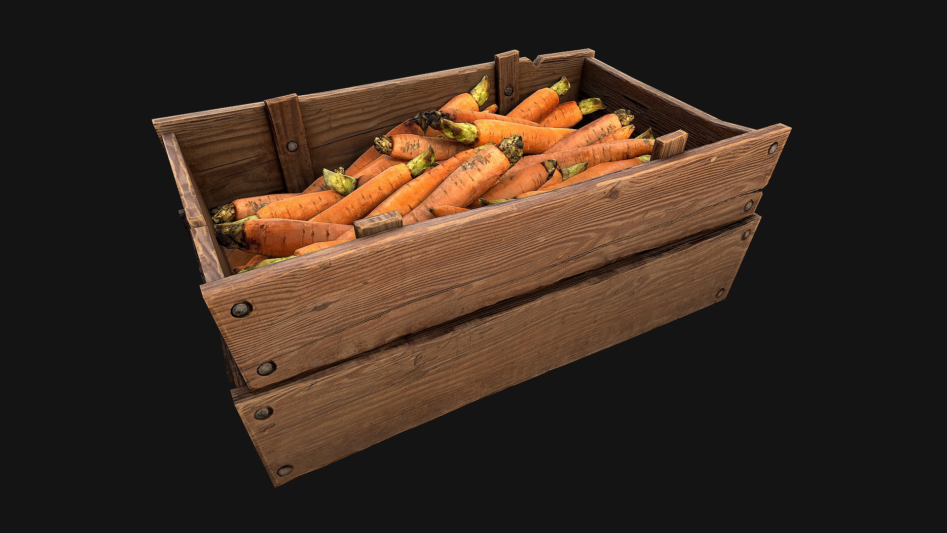 3D Carrots Box Crate Stand Model - TurboSquid 1916347