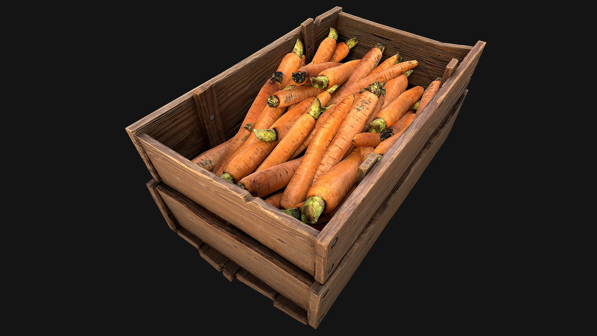 3D Carrots Box Crate Stand Model - TurboSquid 1916347