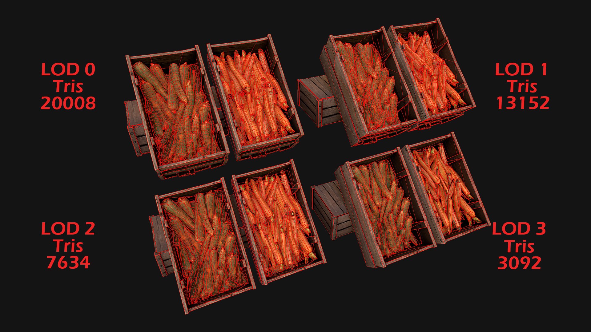 3D Carrots Box Crate Stand Model - TurboSquid 1916347