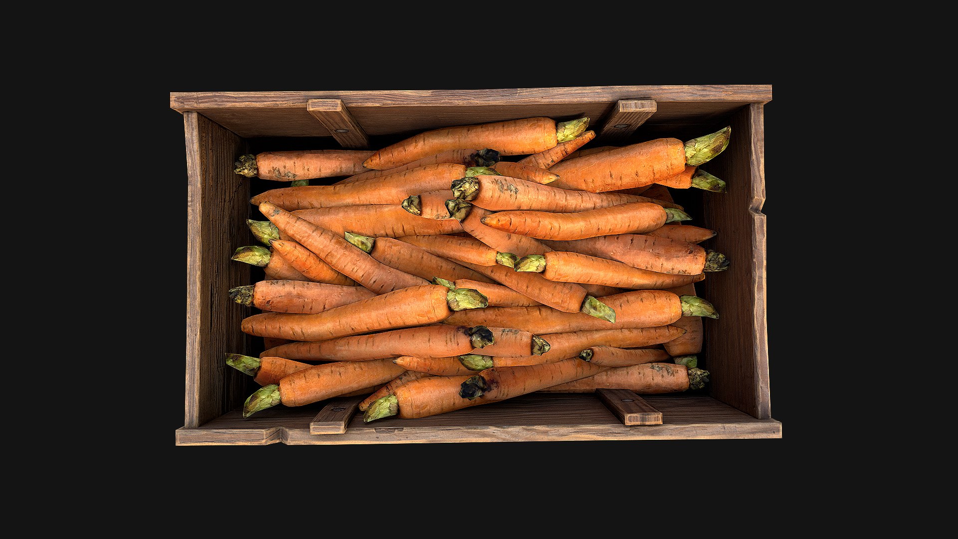 3D Carrots Box Crate Stand model - TurboSquid 1916347