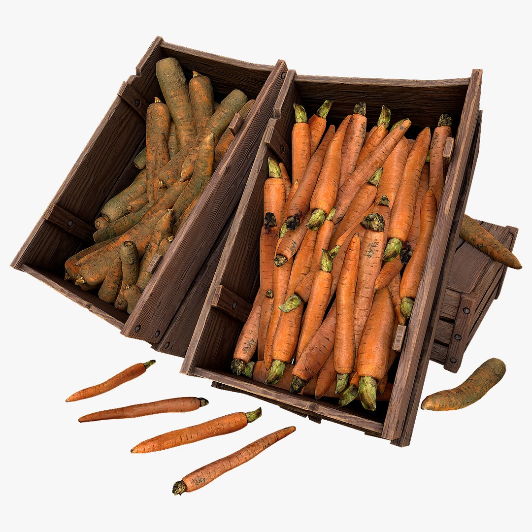 3D Carrots Box Crate Stand model - TurboSquid 1916347