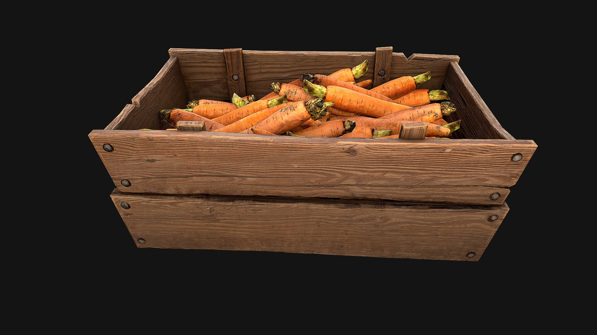 3D Carrots Box Crate Stand model - TurboSquid 1916347