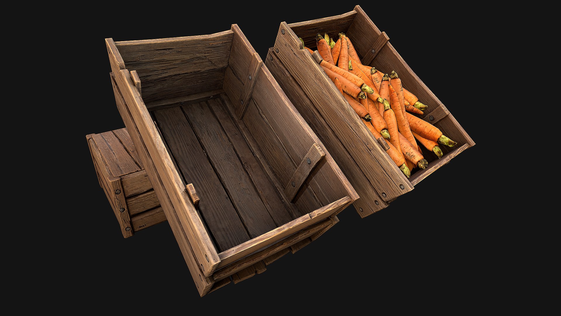 3D Carrots Box Crate Stand Model - TurboSquid 1916347