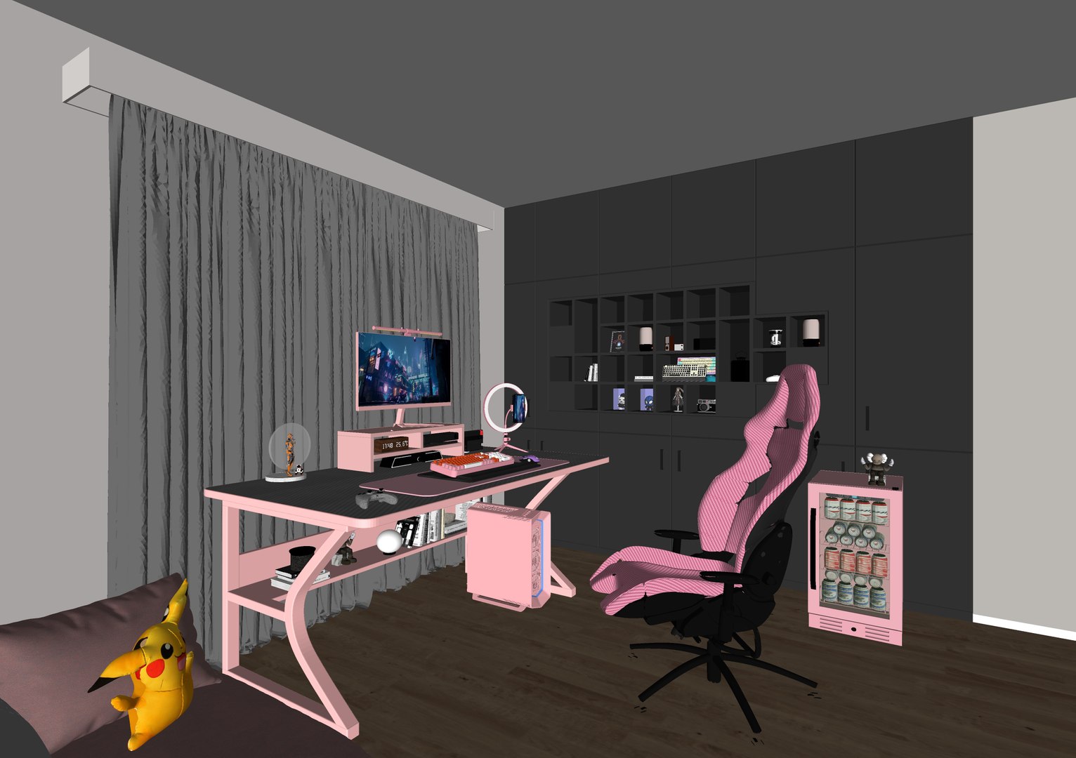 Playroom Esports Room Live Broadcast Room Pink Esports Room 3D Model ...