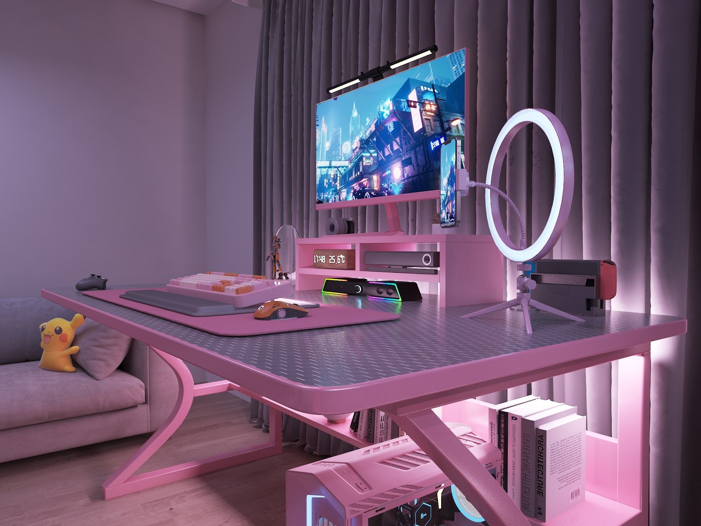 Playroom Esports Room Live Broadcast Room Pink Esports Room 3D Model ...