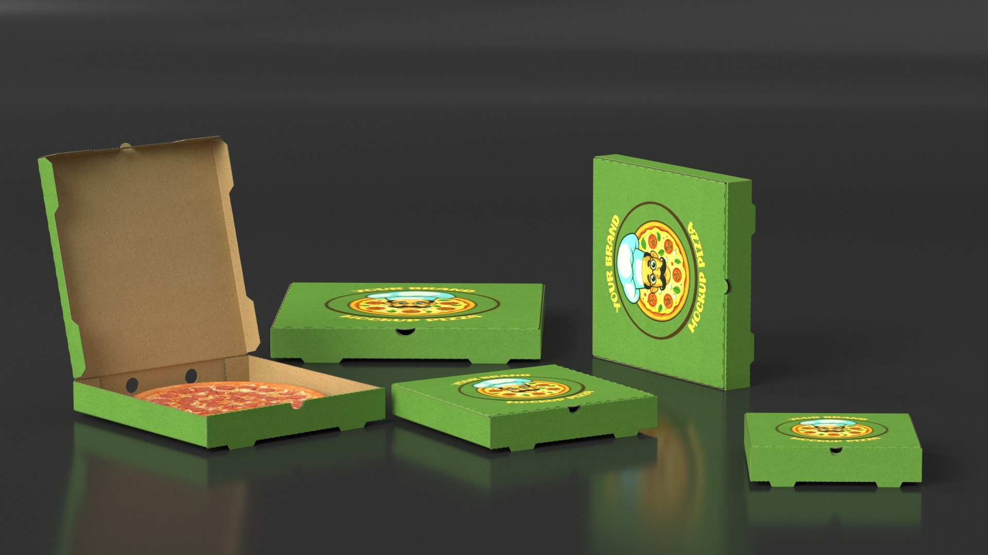 Pizza Boxes With Pizza Mockup 3D Model - TurboSquid 2297235