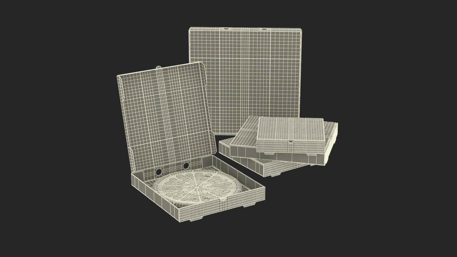 Pizza Boxes With Pizza Mockup 3D Model - TurboSquid 2297235