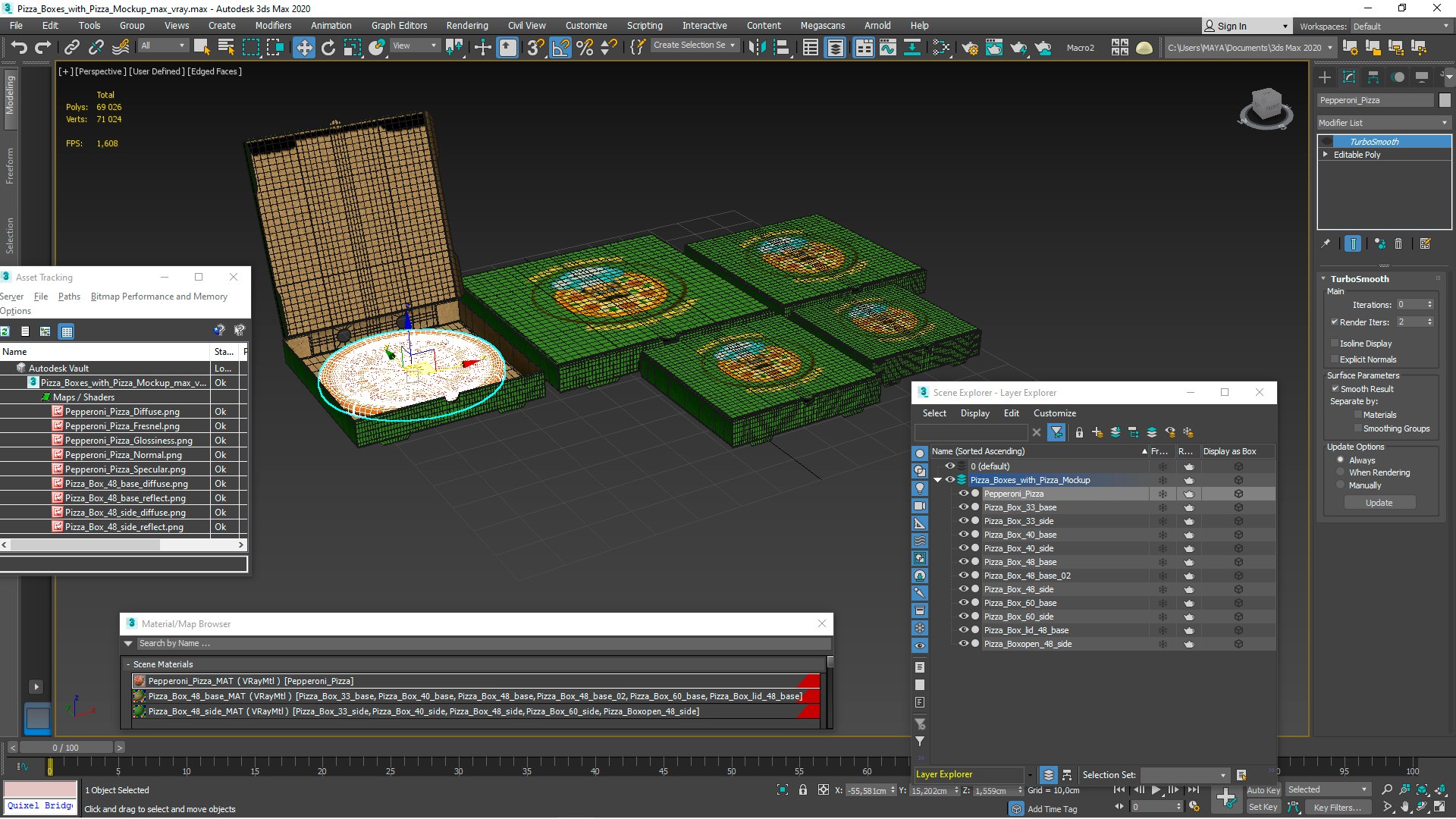 Pizza Boxes With Pizza Mockup 3D Model - TurboSquid 2297235