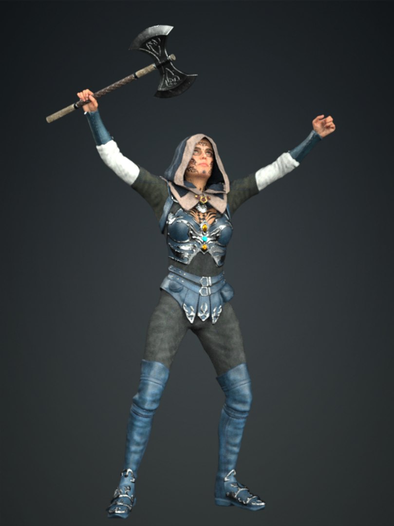 Realistic Rigged Medieval Action Girl-Suzy Character 3D Model 3D Model ...