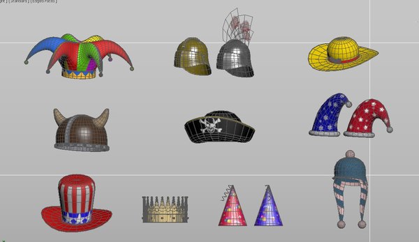 3D model hats helmet jester viking - TurboSquid 1501309