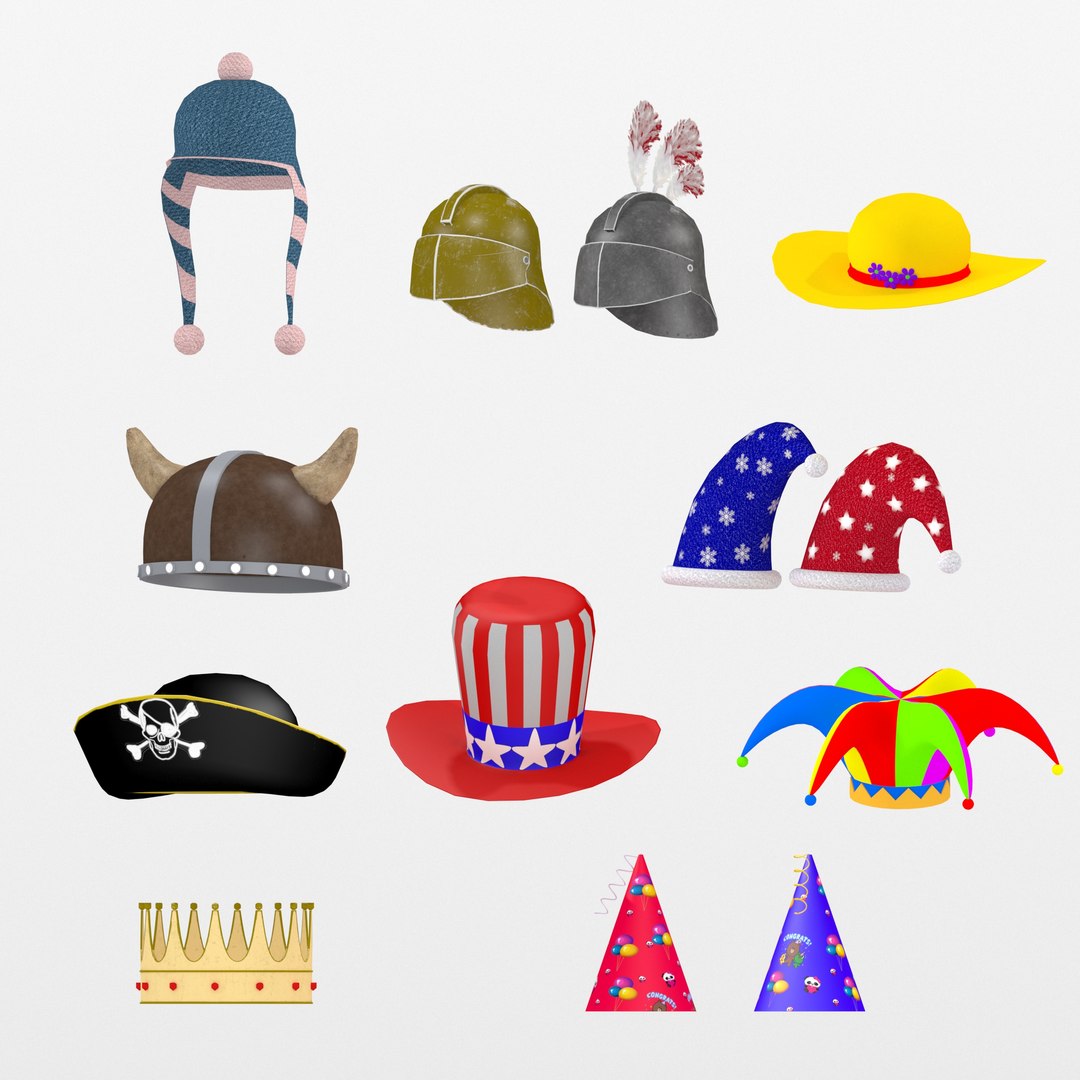 3D model hats helmet jester viking - TurboSquid 1501309