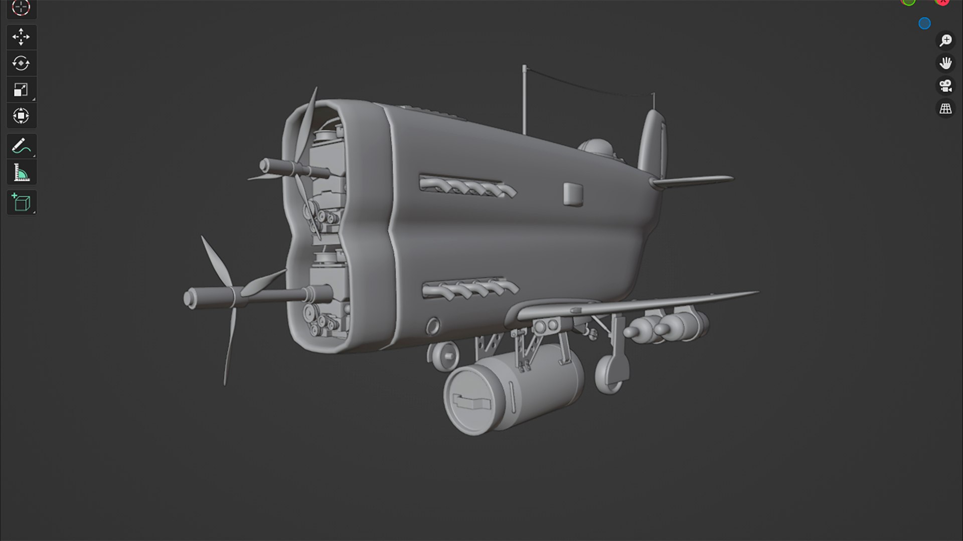 3D Stylized Realistic Gray Airplane - TurboSquid 2110123