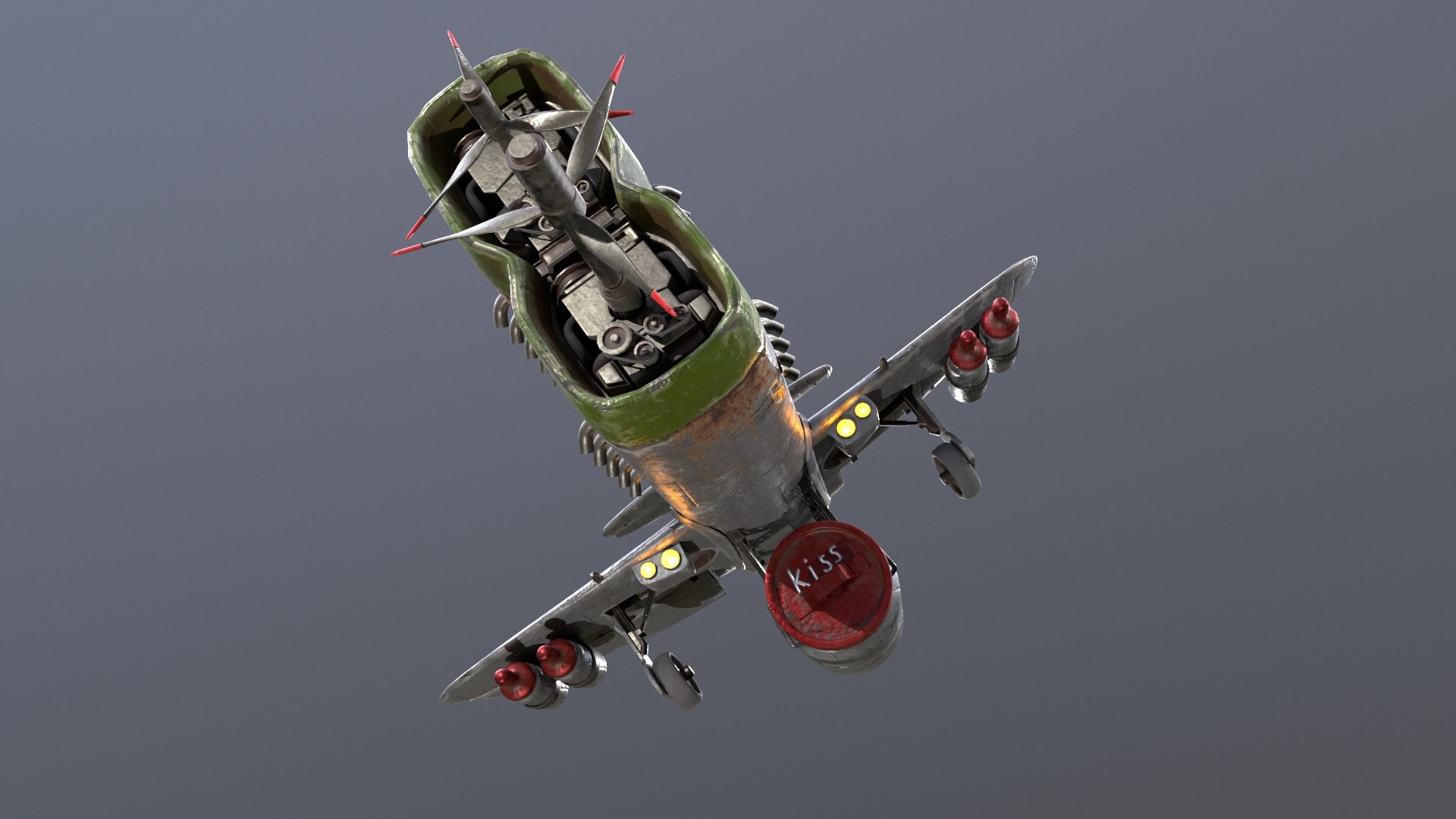 3D Stylized Realistic Gray Airplane - TurboSquid 2110123