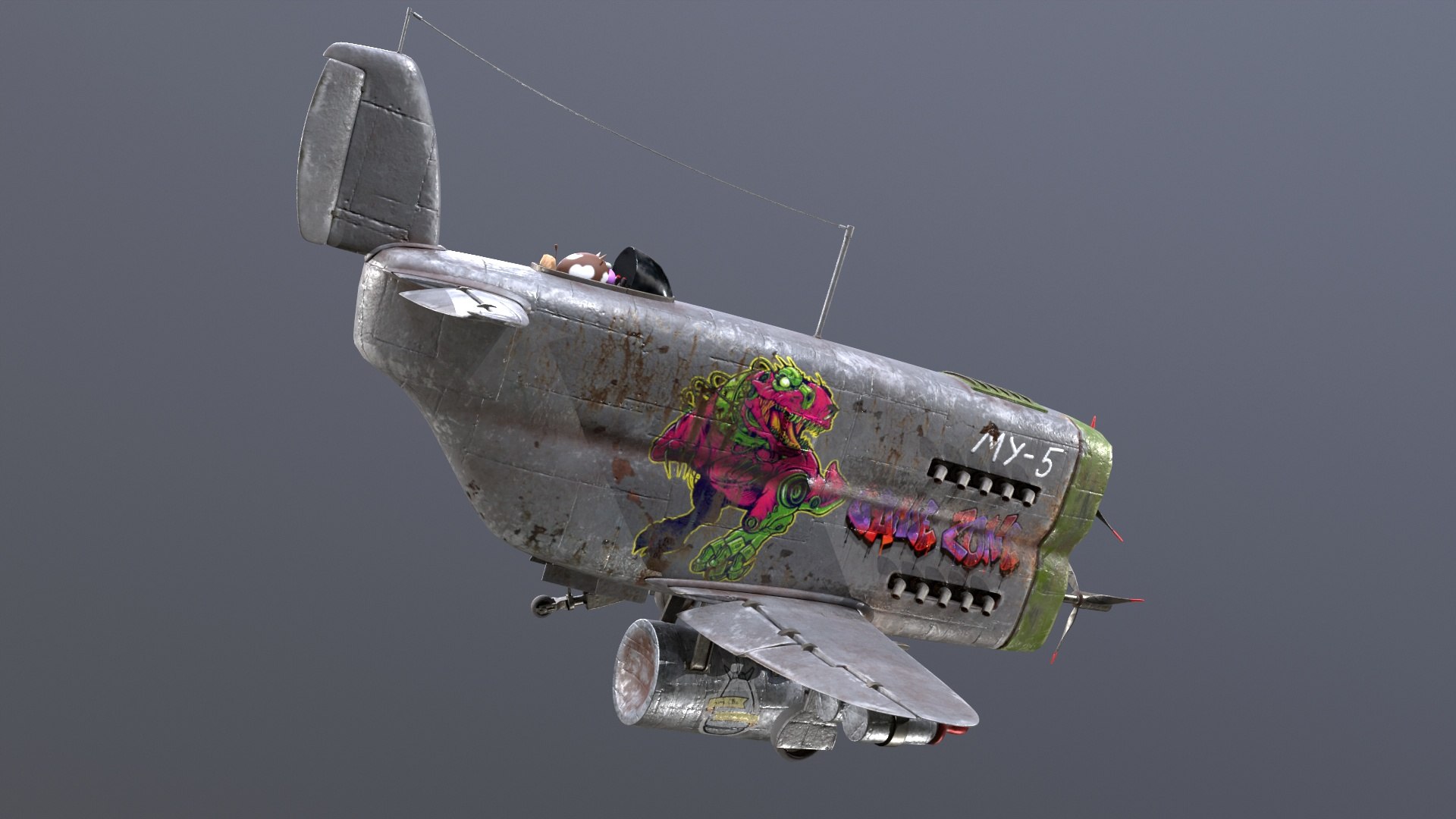 3D Stylized Realistic Gray Airplane - TurboSquid 2110123