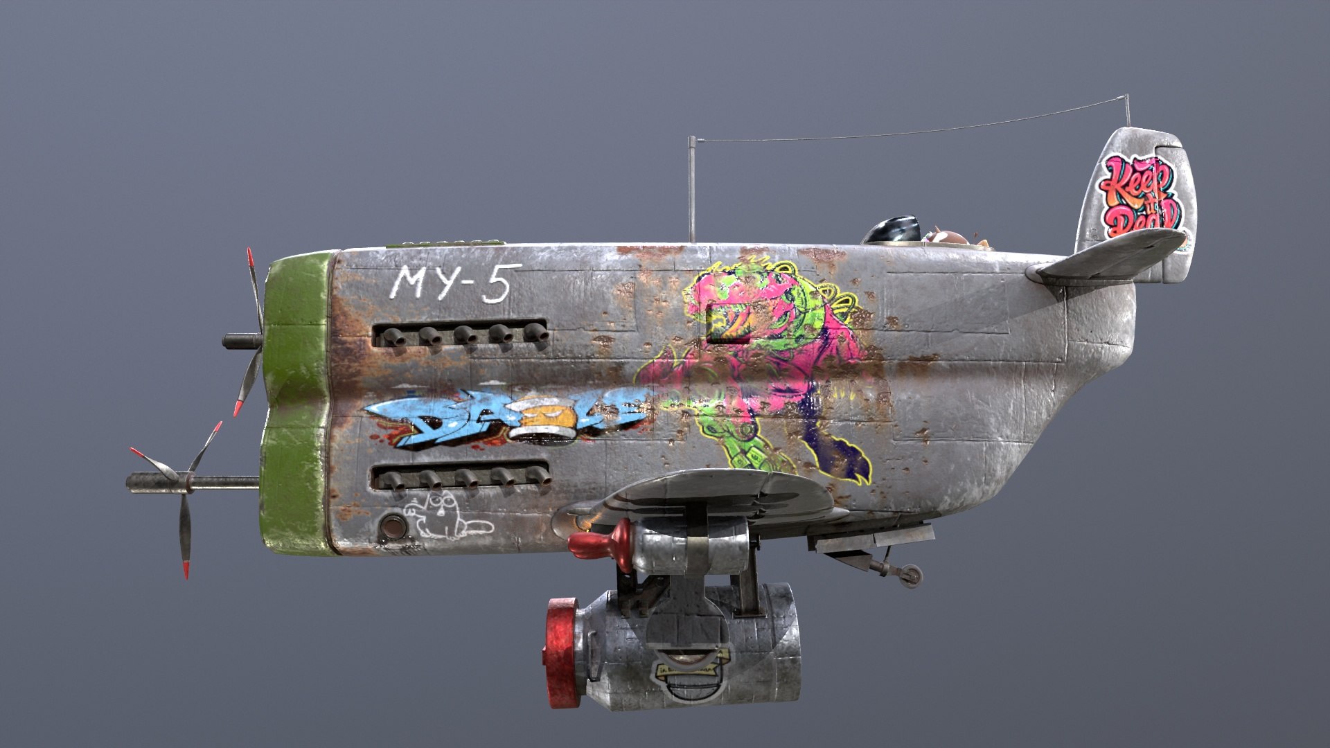 3D Stylized Realistic Gray Airplane - TurboSquid 2110123