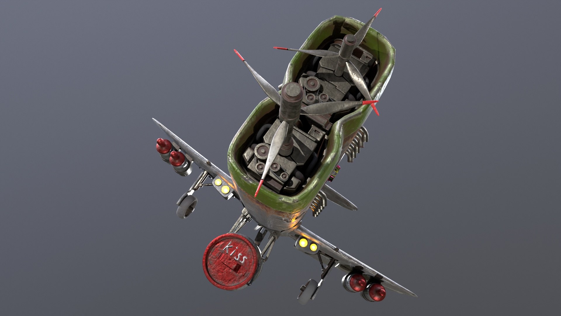 3D Stylized Realistic Gray Airplane - TurboSquid 2110123