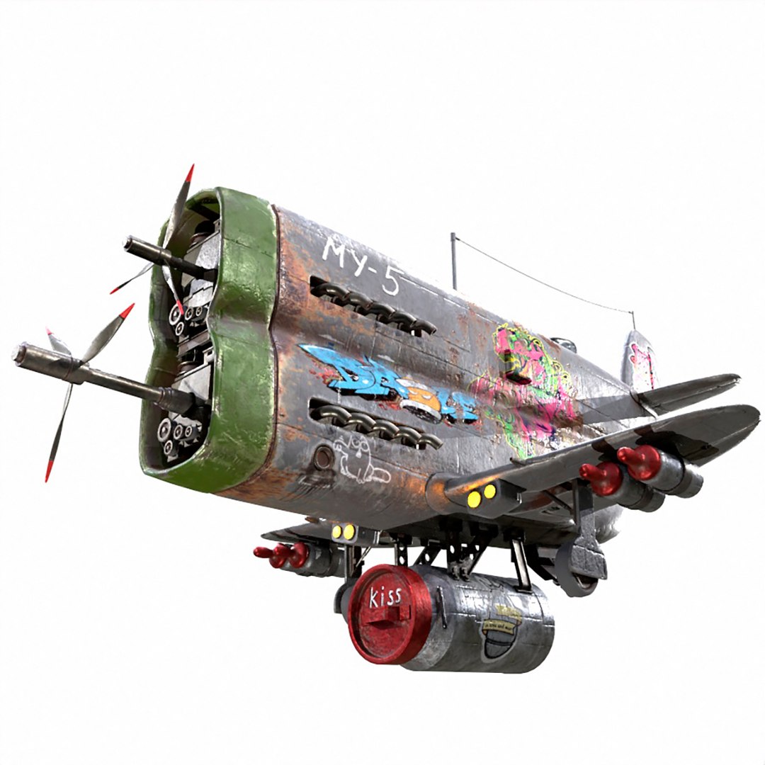 3D Stylized Realistic Gray Airplane - TurboSquid 2110123