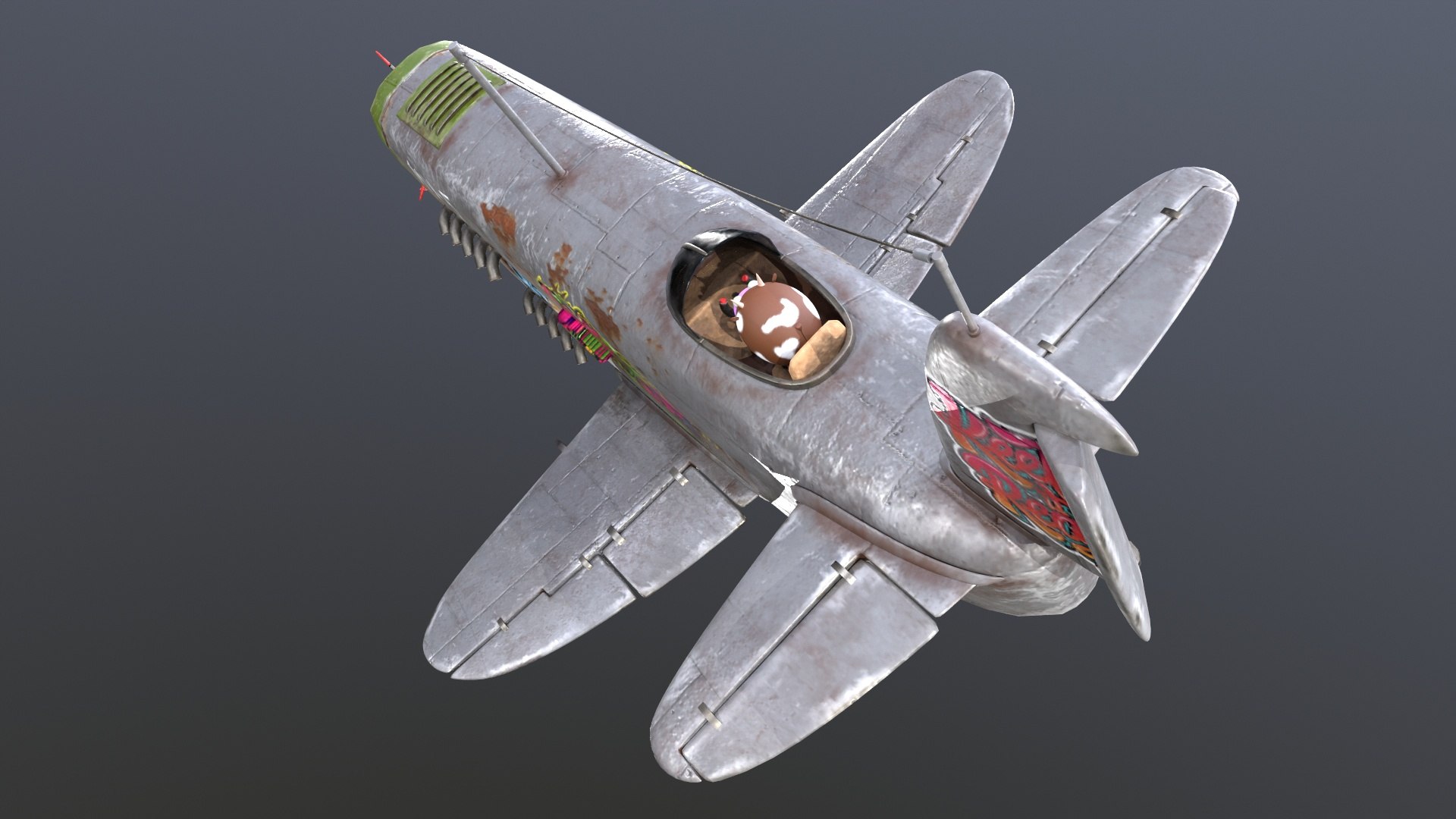 3D Stylized Realistic Gray Airplane - TurboSquid 2110123